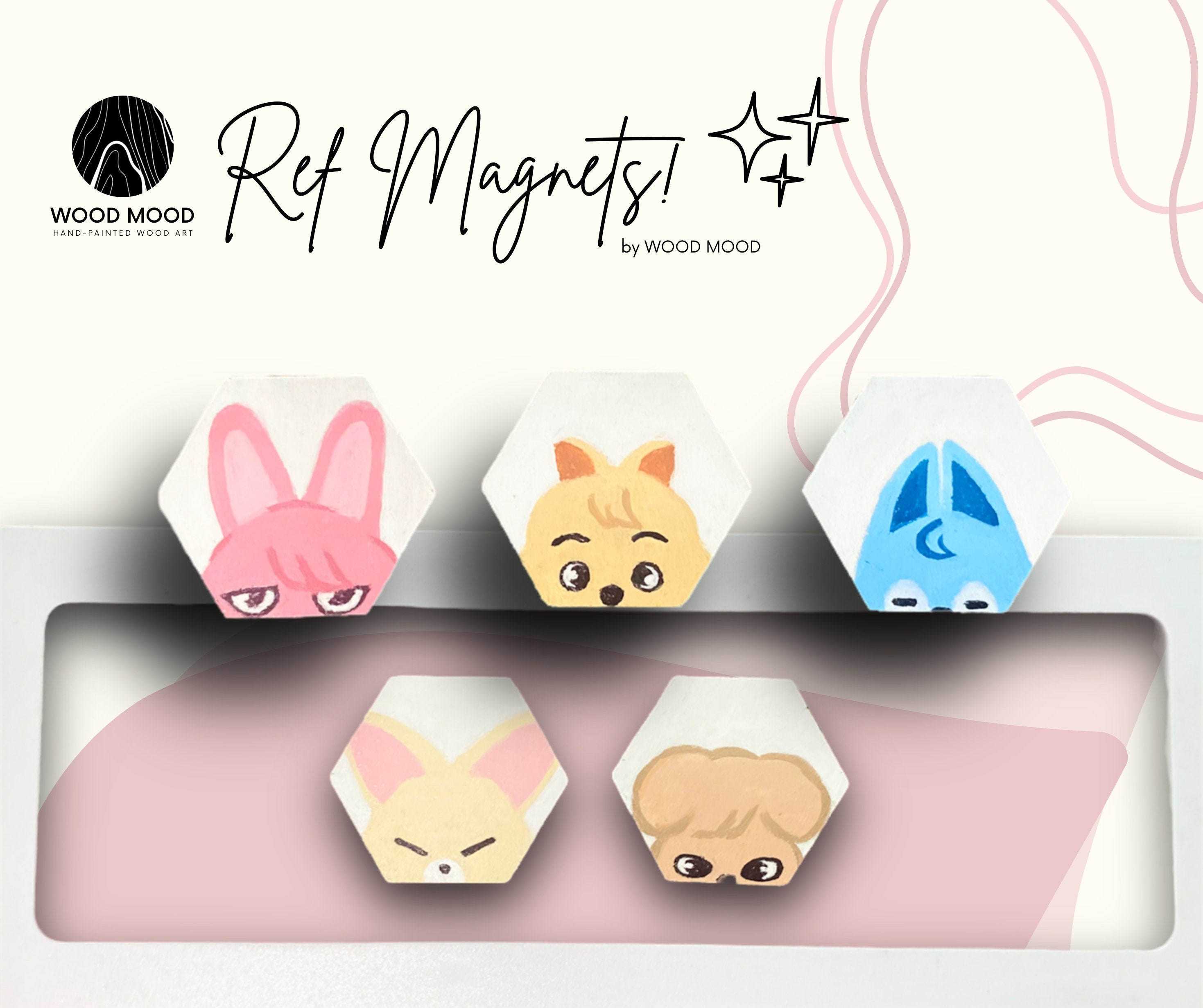 Skzoo Hand-painted Mini Wood Ref Magnet - Etsy