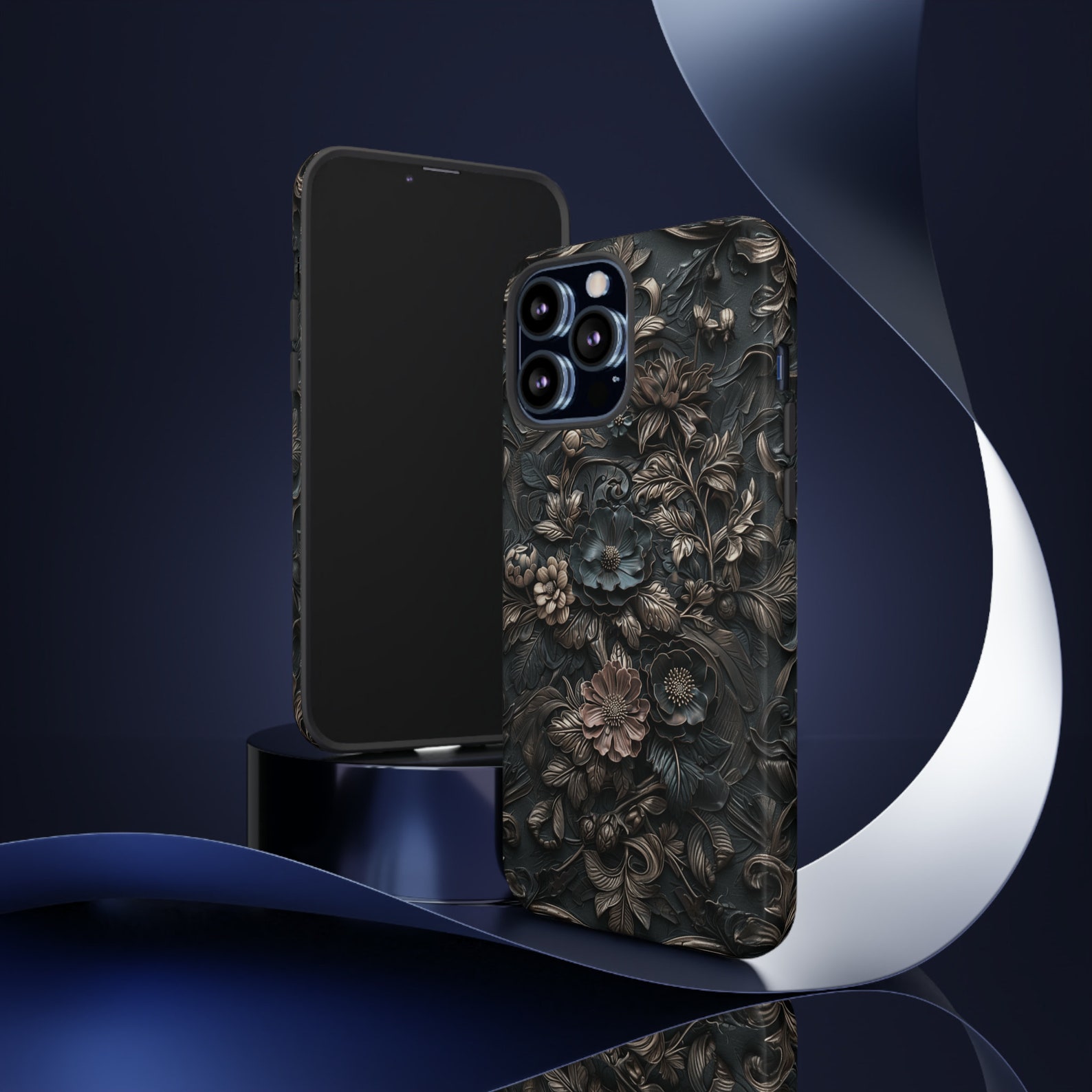 Dark Floral Phone Case, Dark Aesthetic Phone Case iPhone 15, iPhone 14 ...