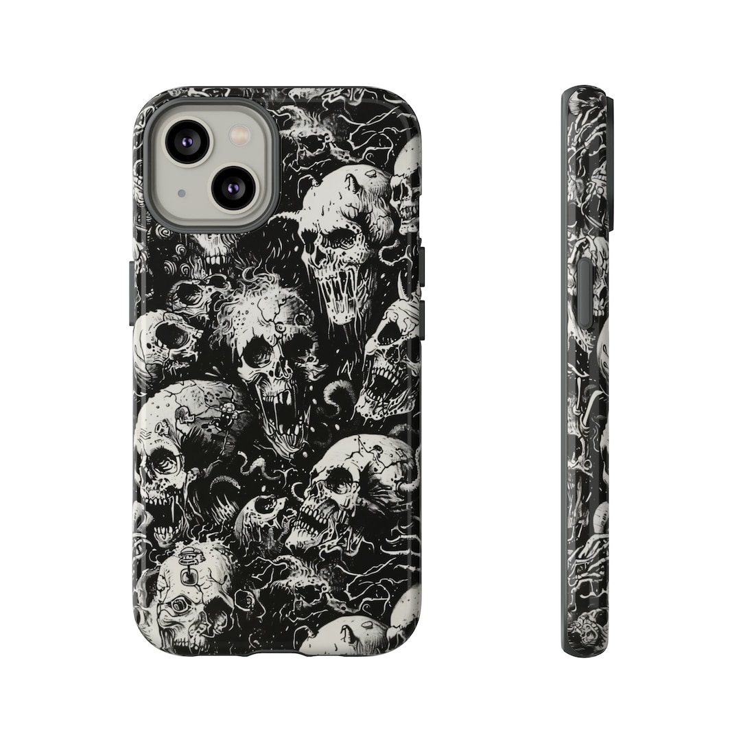 Skull Phone Case, Dark Aesthetic Phone Case iPhone 15, iPhone 14 ...