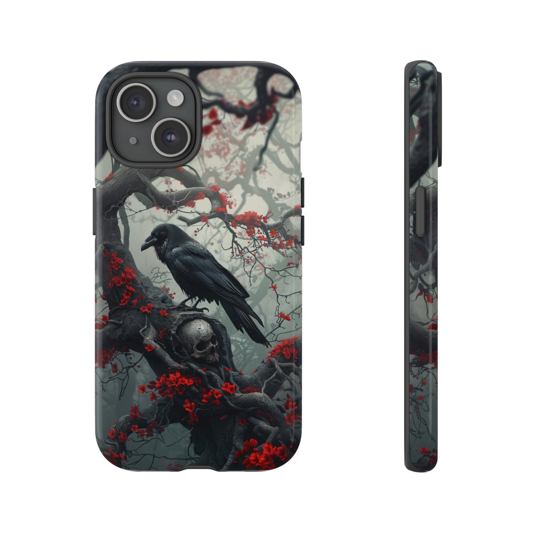 Goth Raven Phone Case iPhone 15, iPhone 14, iPhone 13 Pro Plus Max ...