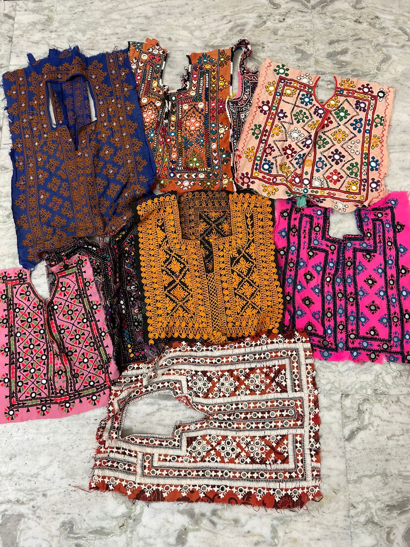 100piece Lot Banjara Neck Yoke Patch, Traditional Embroidery, Applique ...