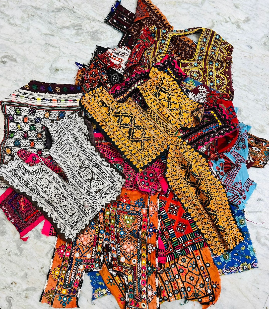 100piece Lot Banjara Neck Yoke Patch, Traditional Embroidery, Applique ...