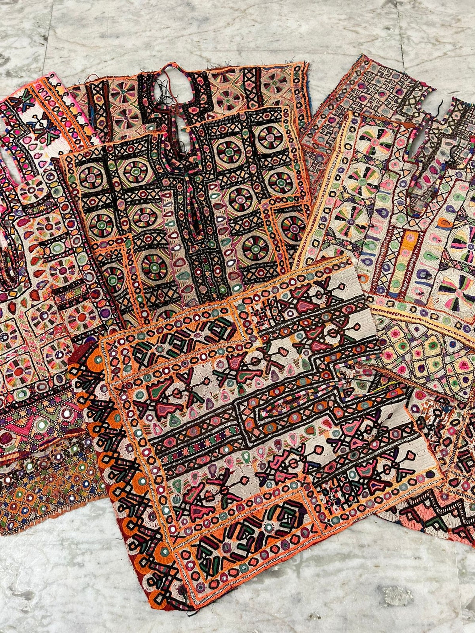 100 Piece Lot Vintage Kuchi Banjara Yoke Neck, Mirror Work Hand ...