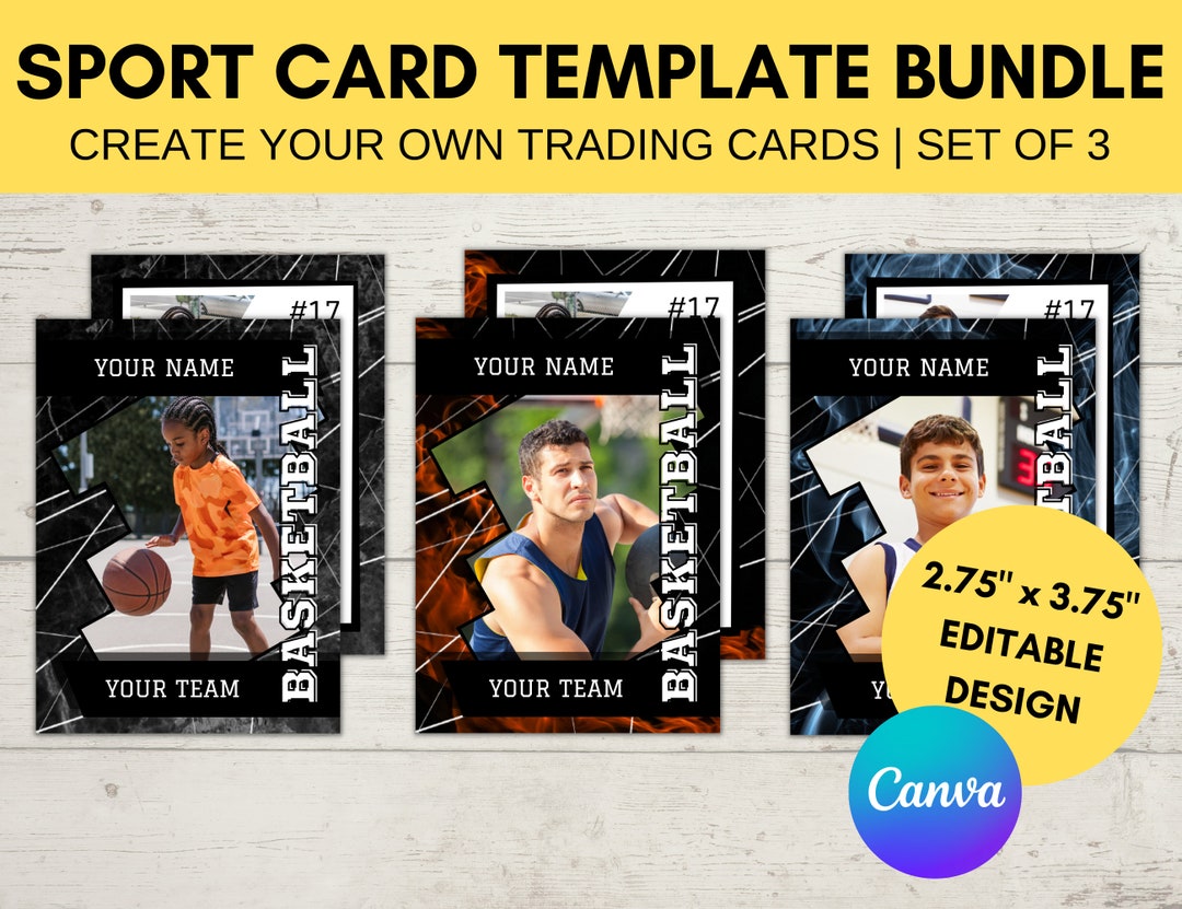 Editable Sports Card Template Custom Basketball Trading Card - Etsy