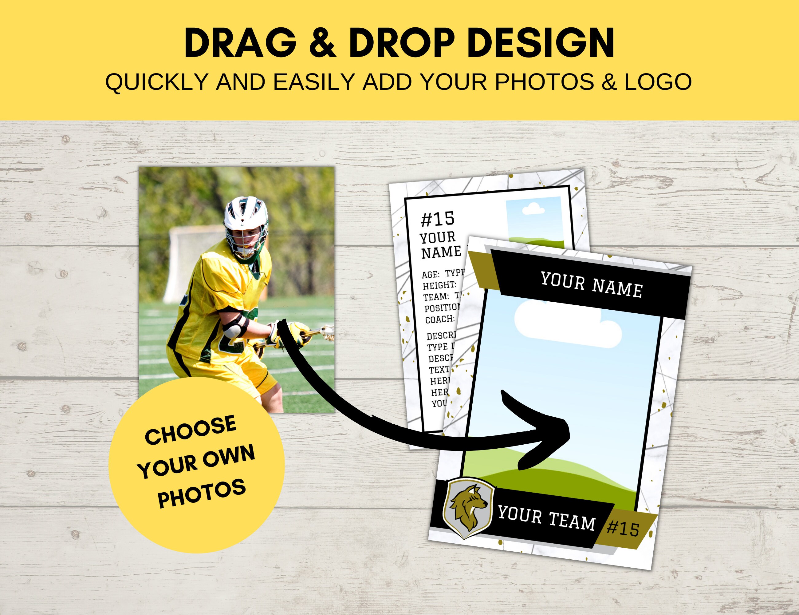 Editable Sports Card Template | Custom Baseball Trading Card Printable ...