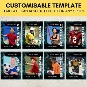 Editable Sports Card Template | Custom Football Trading Card Printable ...