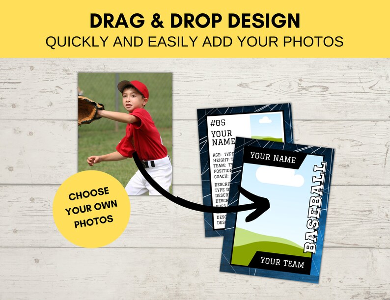 Editable Sports Card Template | Custom Baseball Trading Card Printable ...
