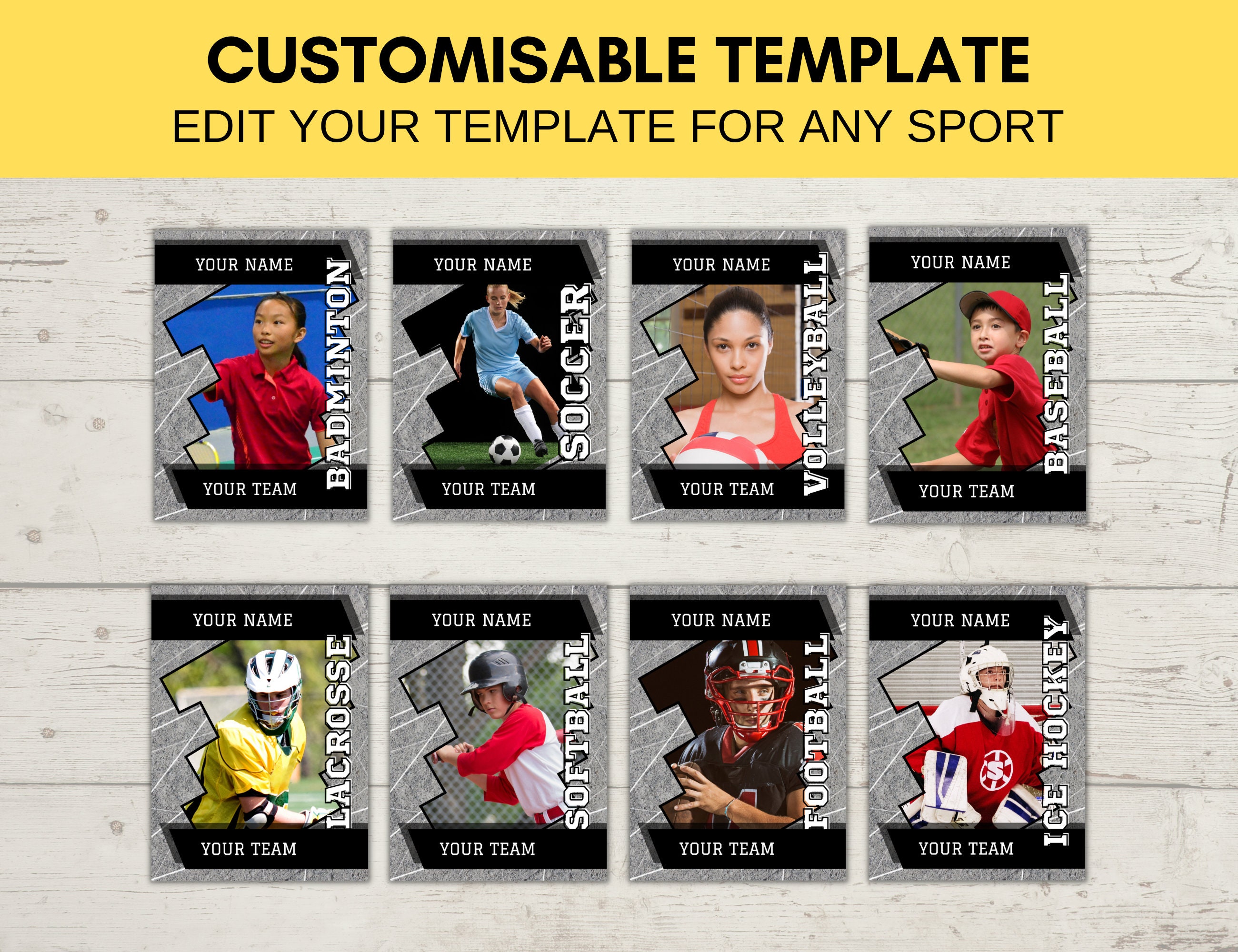 Editable Sports Card Template Custom Basketball Trading Card Printable ...