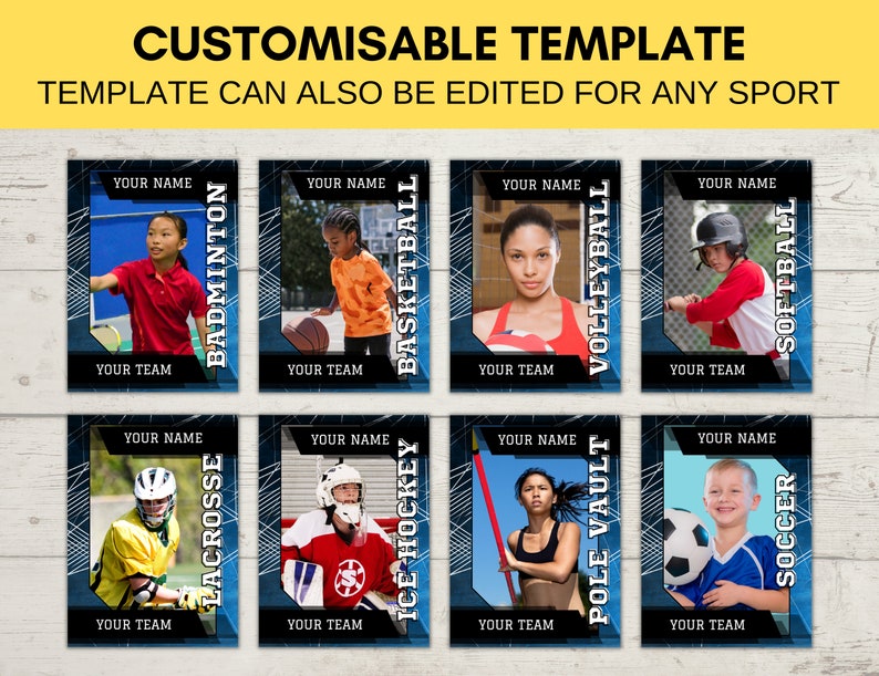 Editable Sports Card Template Custom Football Trading Card - Etsy