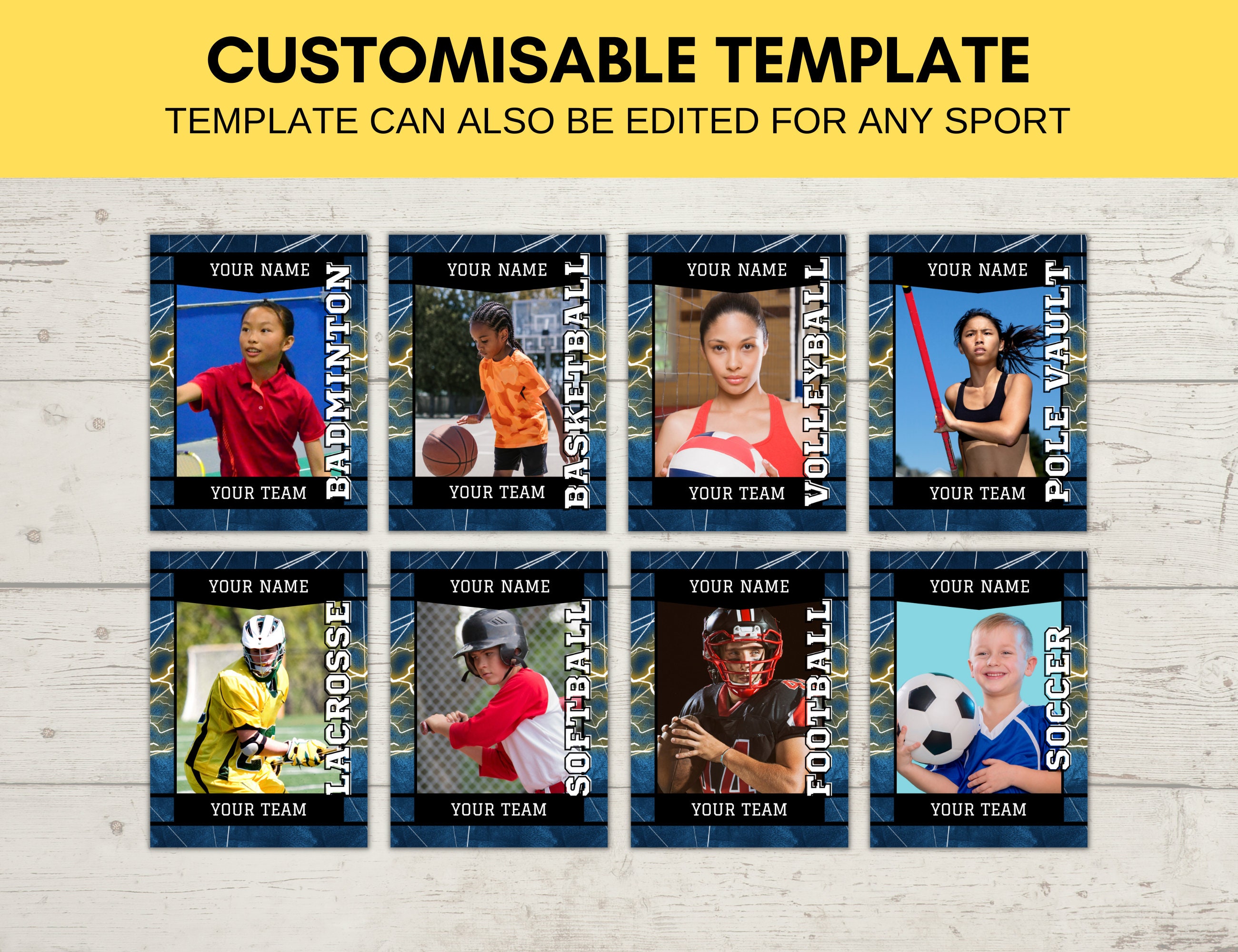 Editable Sports Card Template Custom Hockey Trading Card Printable ...