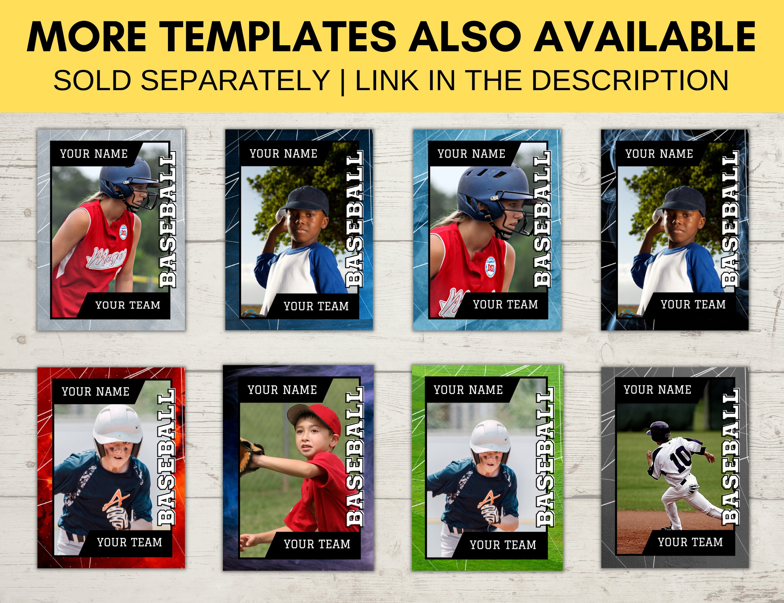 Editable Sports Card Template Custom Baseball Trading Card - Etsy