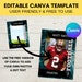 Editable Sports Card Template | Custom Football Trading Card Printable ...