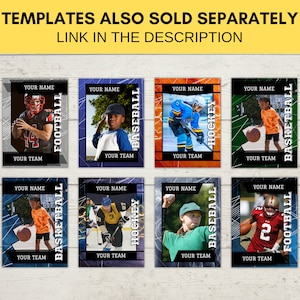 Set of 3 Sport Card Templates | Custom Trading Card Printable | Create ...