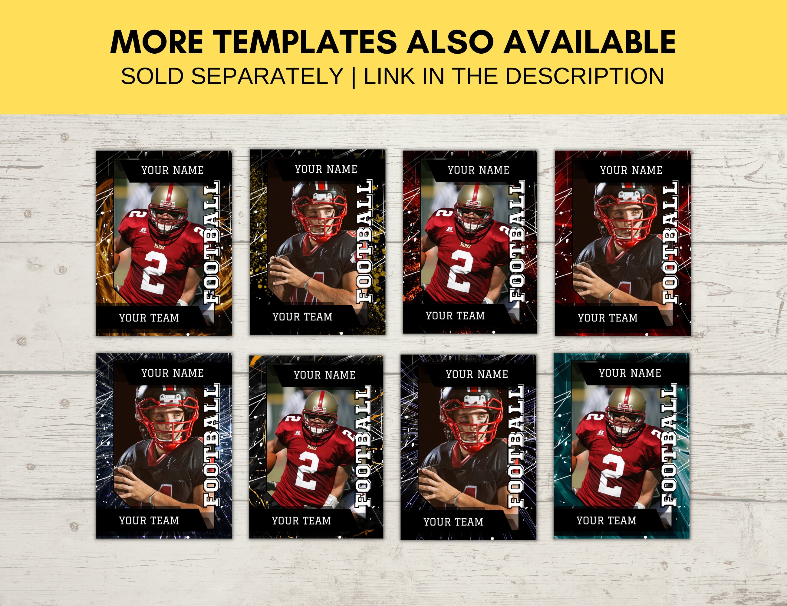 Editable Sports Card Template Custom Football Trading Card - Etsy