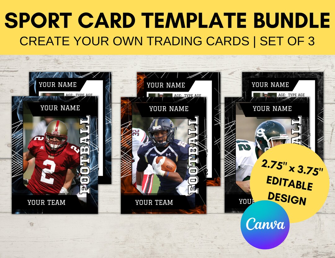 Editable Sports Card Template Custom Football Trading Card - Etsy