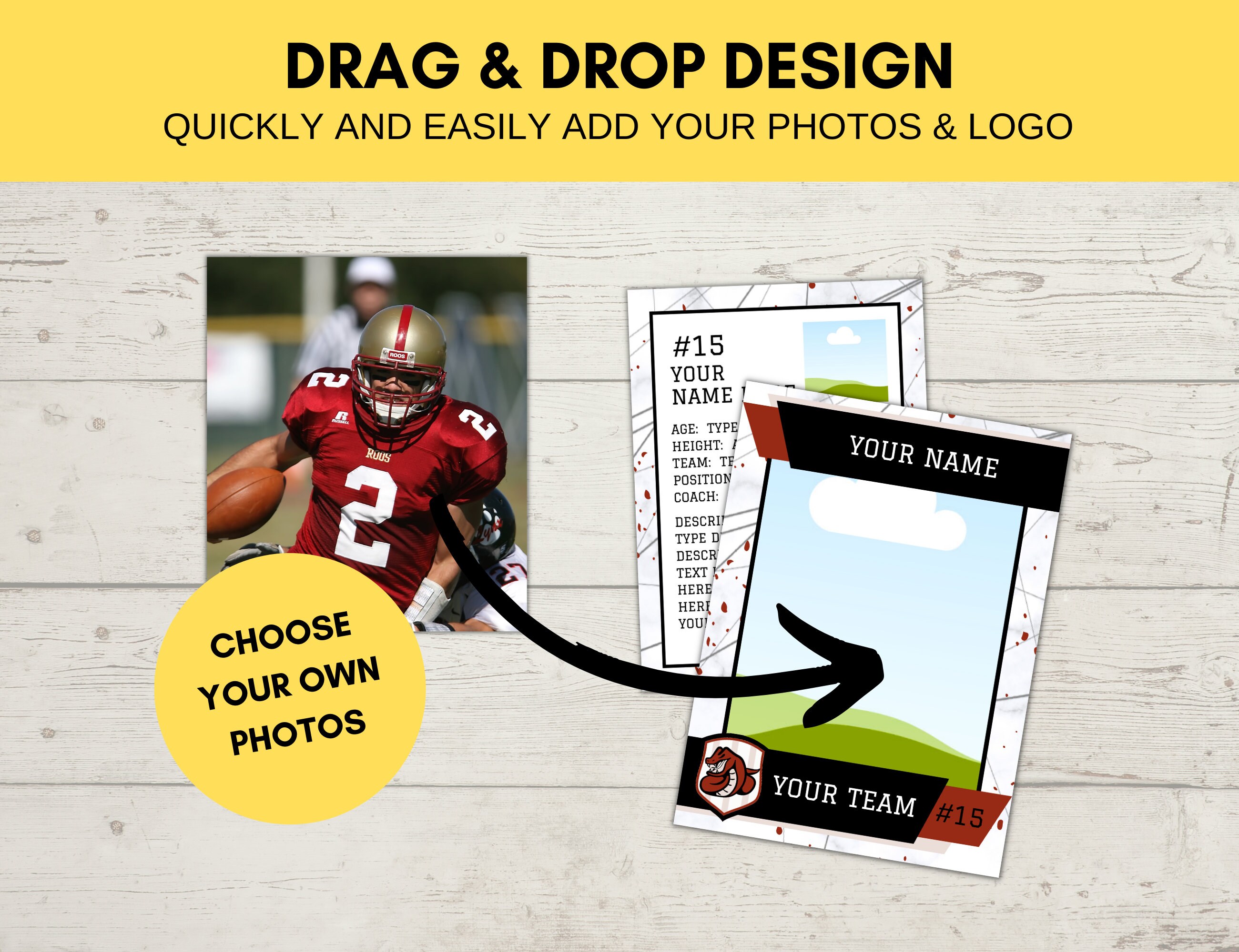 Editable Sports Card Template Custom Baseball Trading Card Printable ...