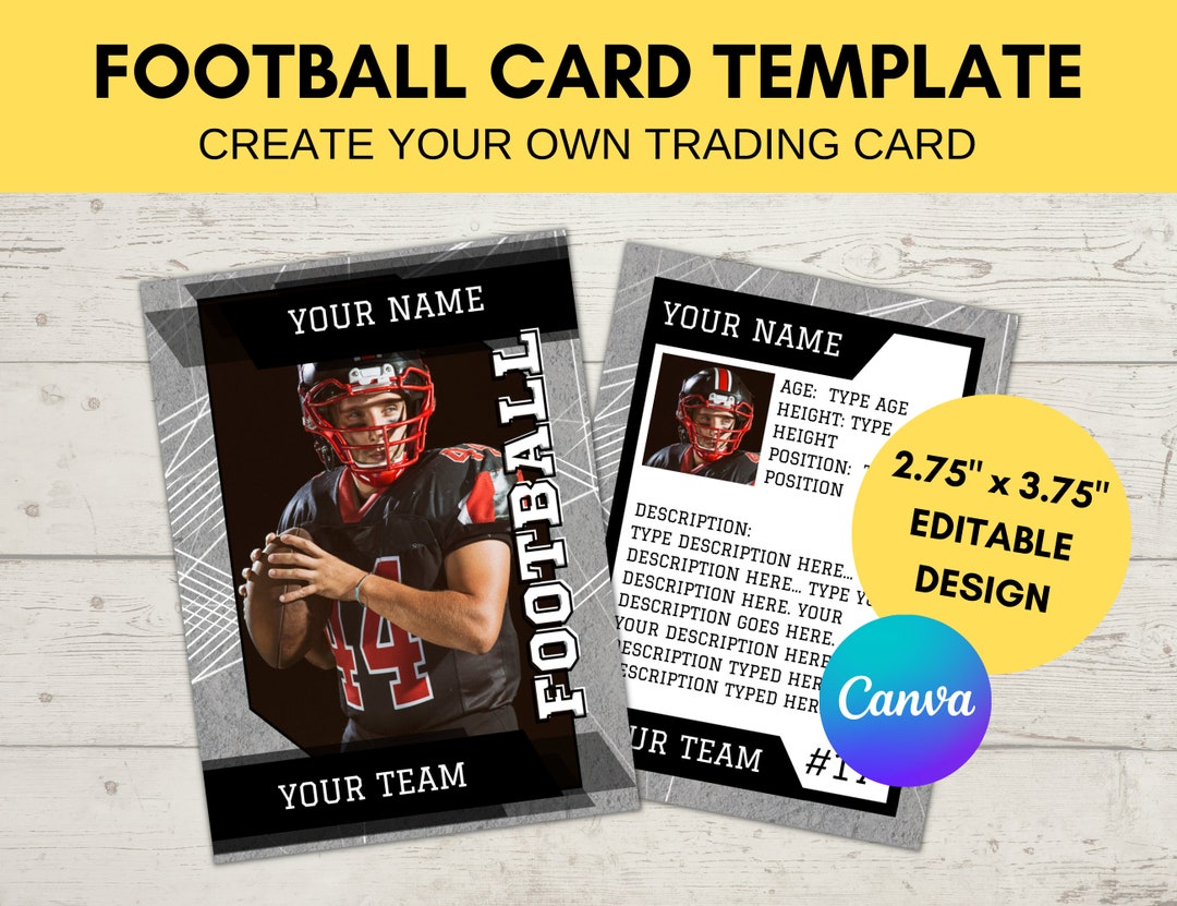 Editable Sports Card Template Custom Football Trading Card - Etsy