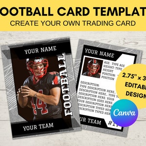 Editable Sports Card Template Custom Football Trading Card - Etsy
