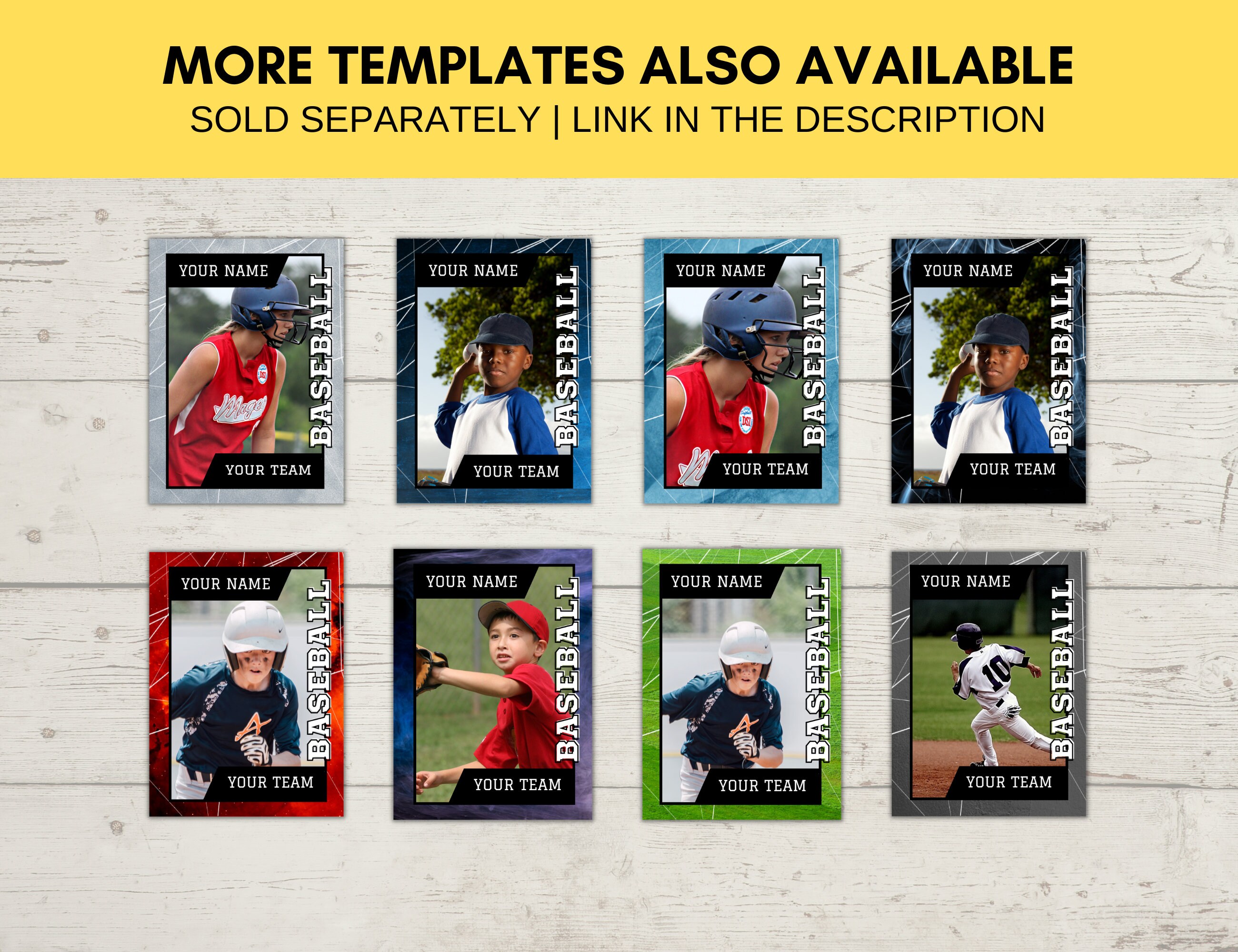 Editable Sports Card Template Custom Baseball Trading Card Printable ...