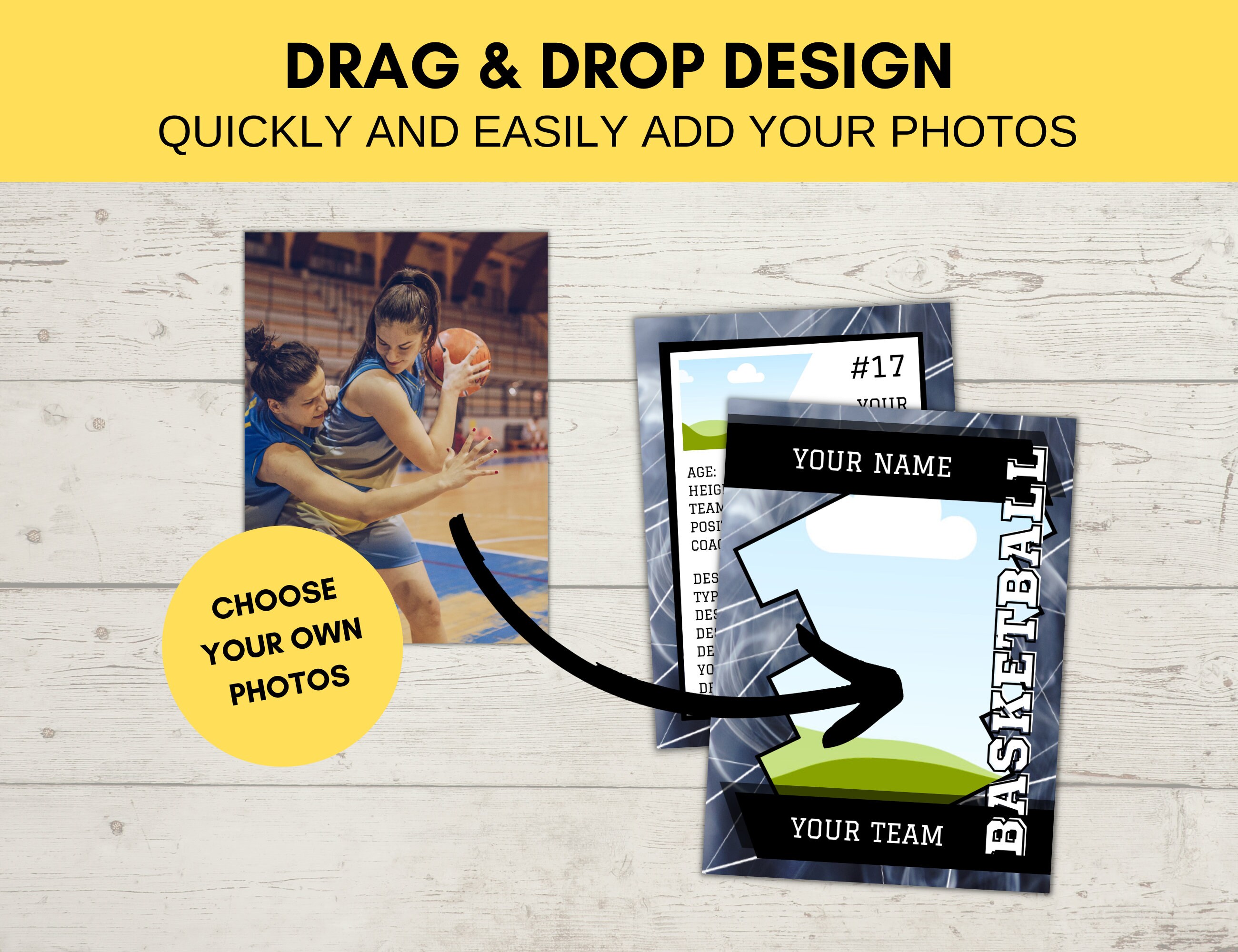 Editable Sport Card Template Custom Basketball Trading Card Printable ...