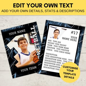 Editable Sports Card Template | Custom Basketball Trading Card ...