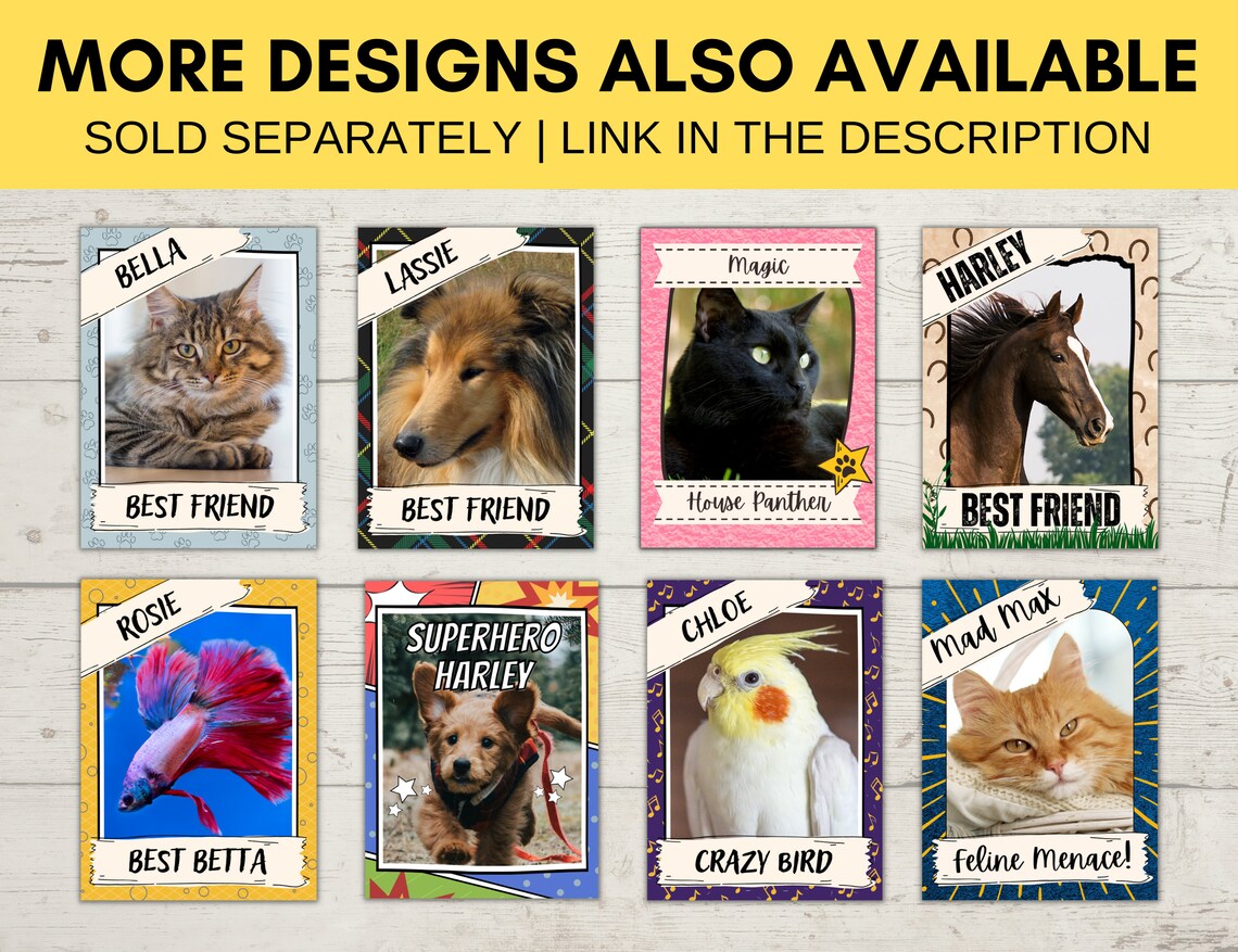 Editable Pet Trading Card Template Custom Trading Card - Etsy