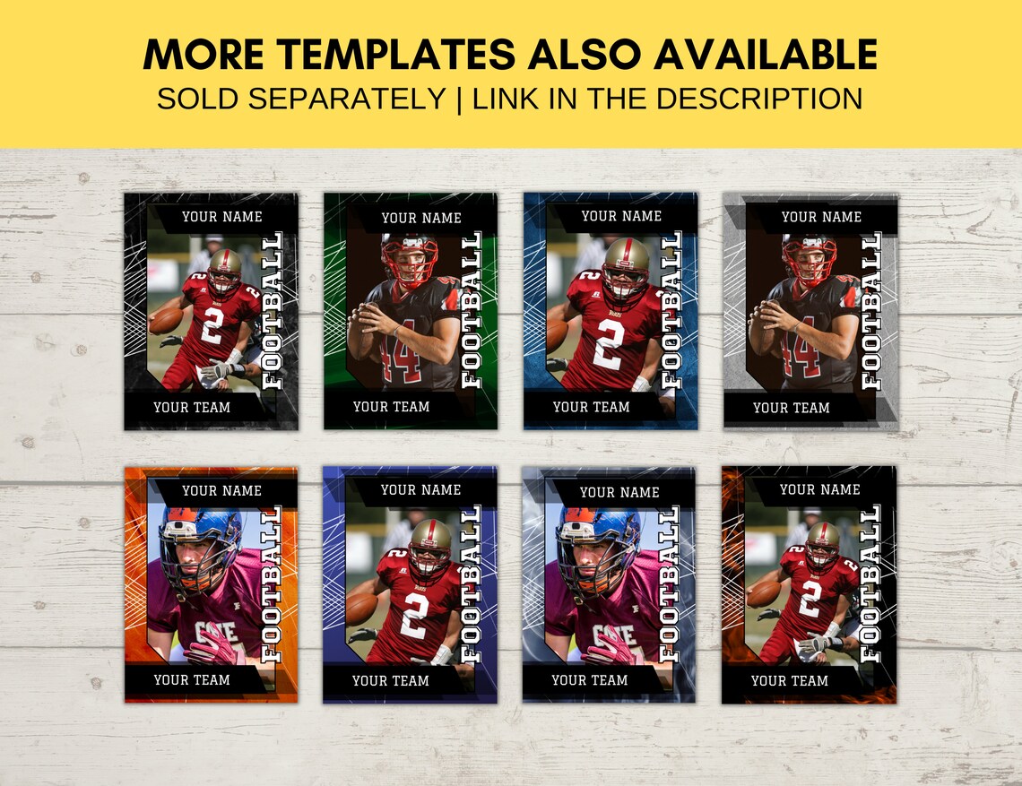 Editable Sports Card Template Custom Football Trading Card Printable ...