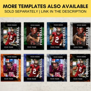 Editable Sports Card Template | Custom Football Trading Card Printable ...