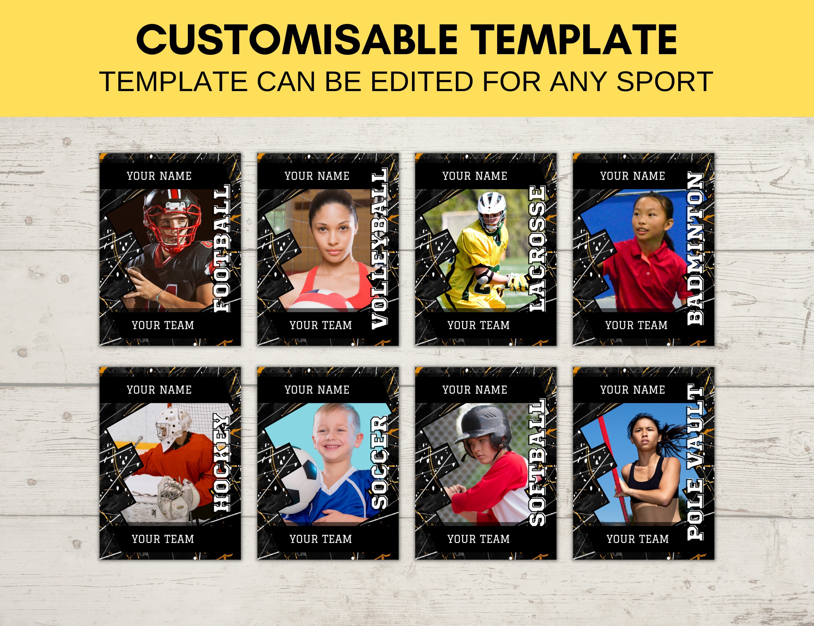 Editable Sport Card Template Custom Basketball Trading Card Printable ...