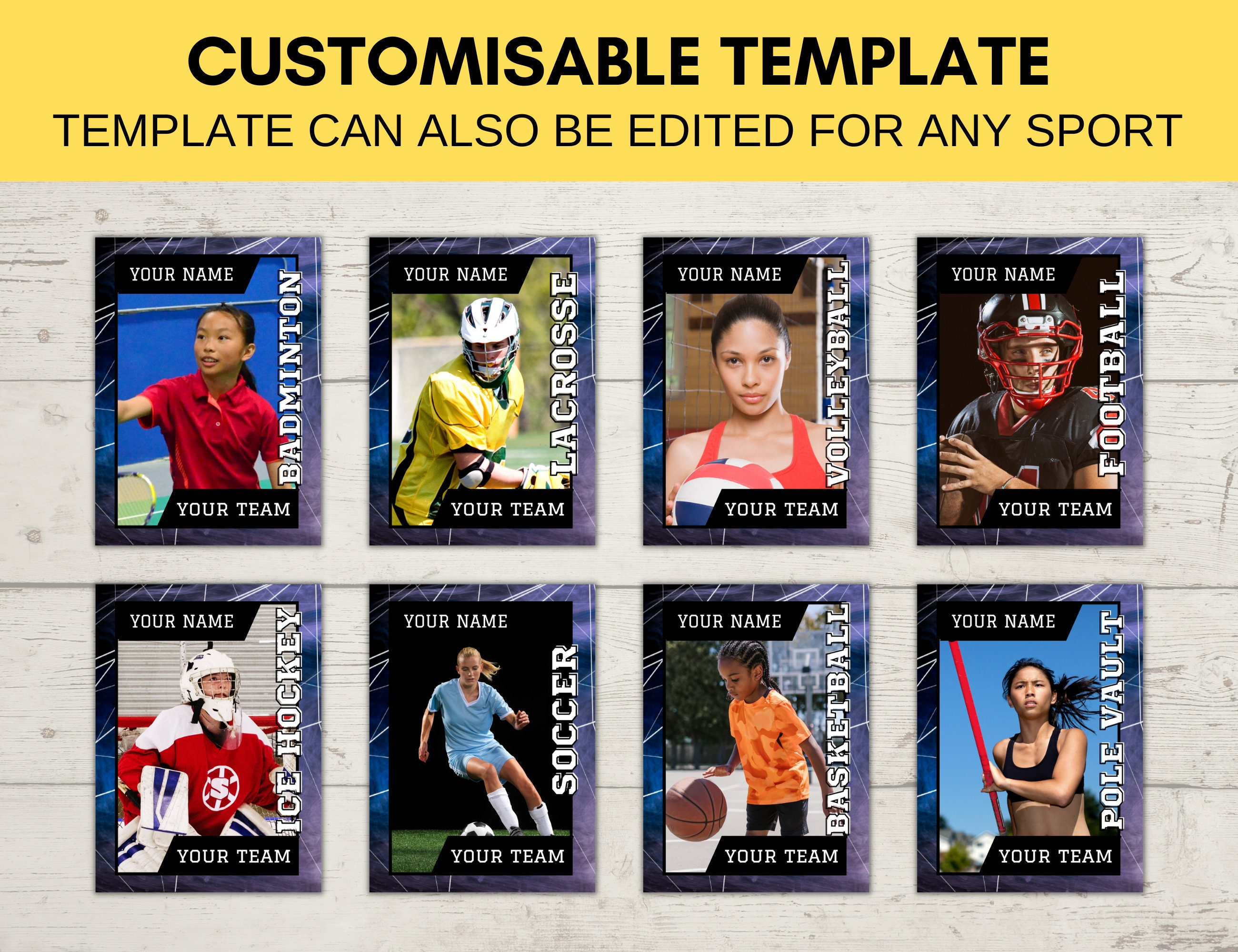 Editable Sports Card Template Custom Baseball Trading Card - Etsy
