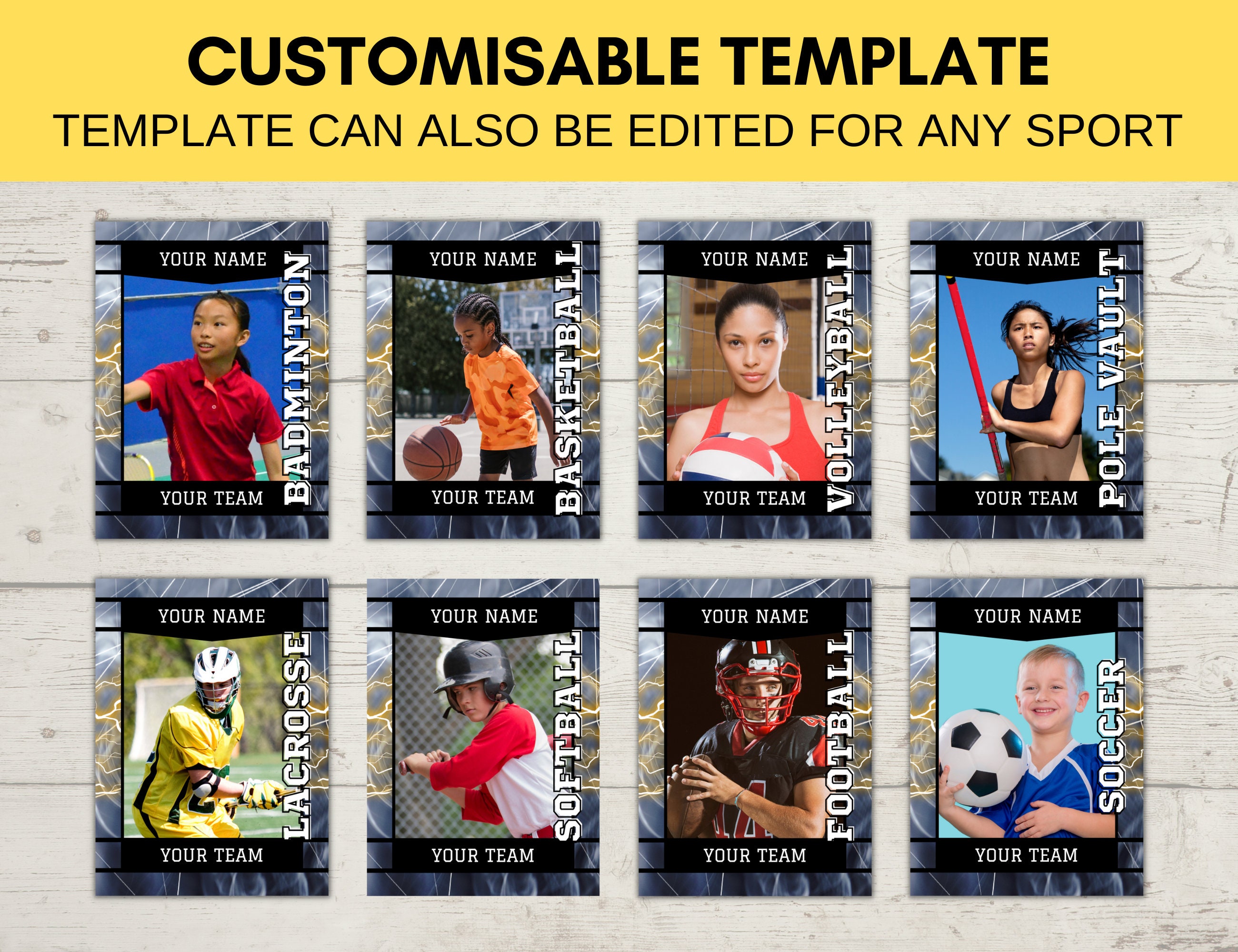 Editable Sports Card Template Custom Hockey Trading Card - Etsy