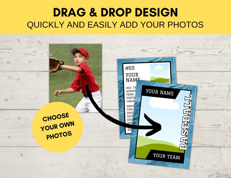 Editable Sports Card Template Custom Baseball Trading Card Printable ...