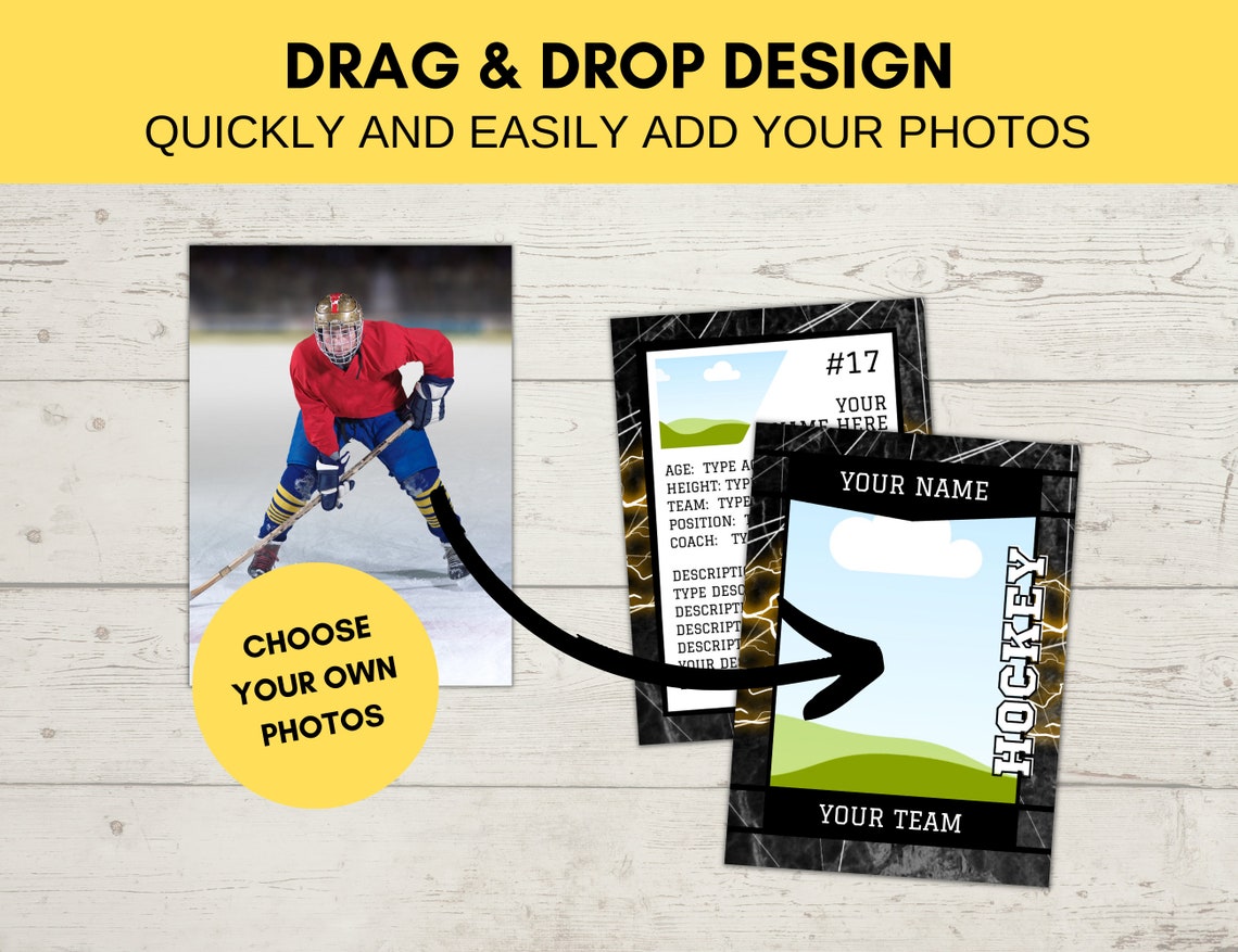 Editable Sports Card Template Custom Hockey Trading Card Printable ...