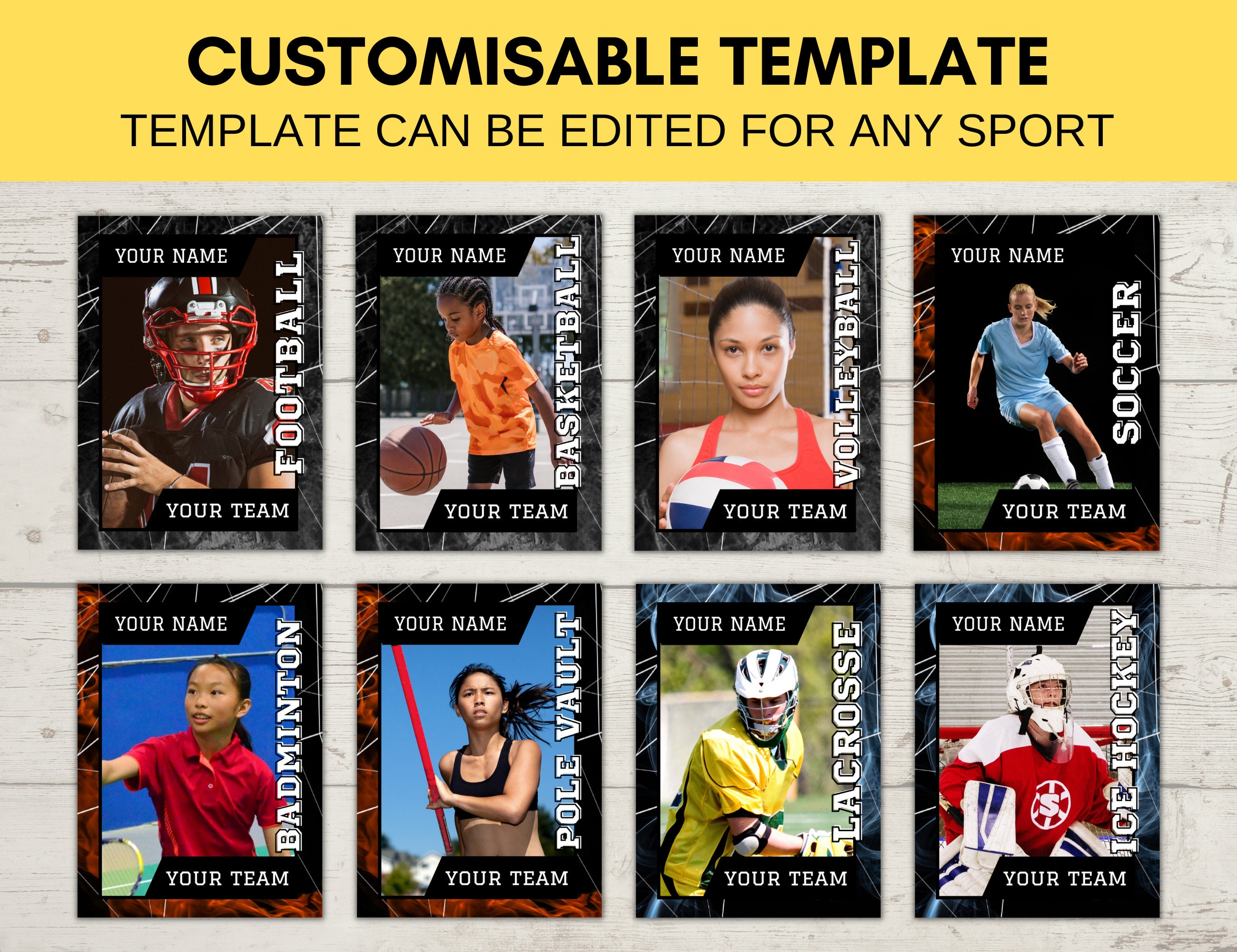 Editable Sports Card Template Custom Baseball Trading Card - Etsy