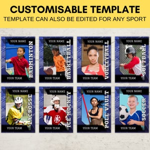 Editable Sports Card Template | Custom Football Trading Card Printable ...