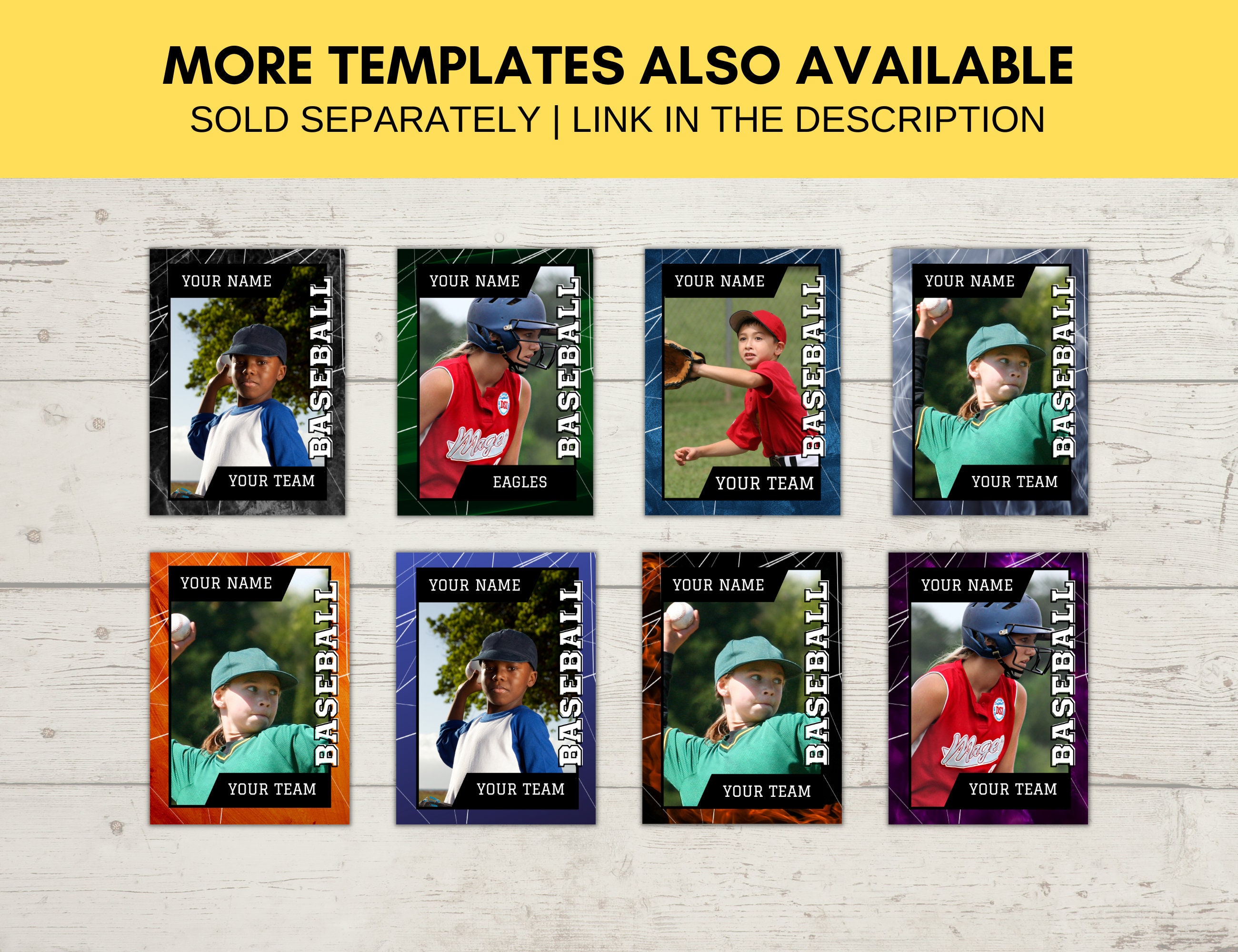 Editable Sports Card Template Custom Baseball Trading Card Printable ...