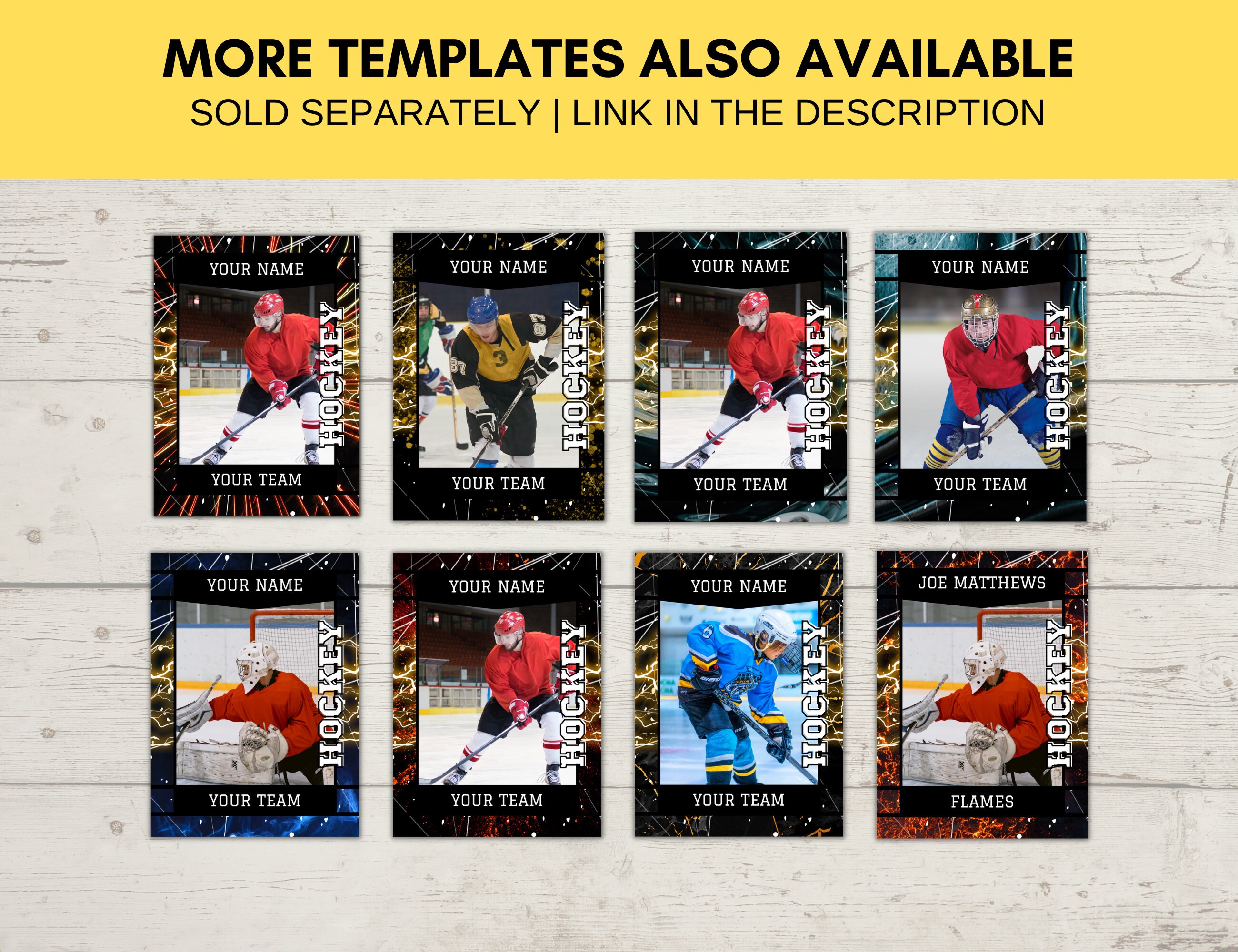 Editable Sports Card Template Custom Hockey Trading Card Printable ...