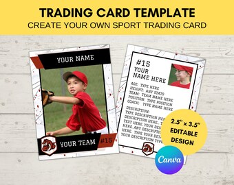 Editable Sports Card Template Custom Basketball Trading Card Printable ...