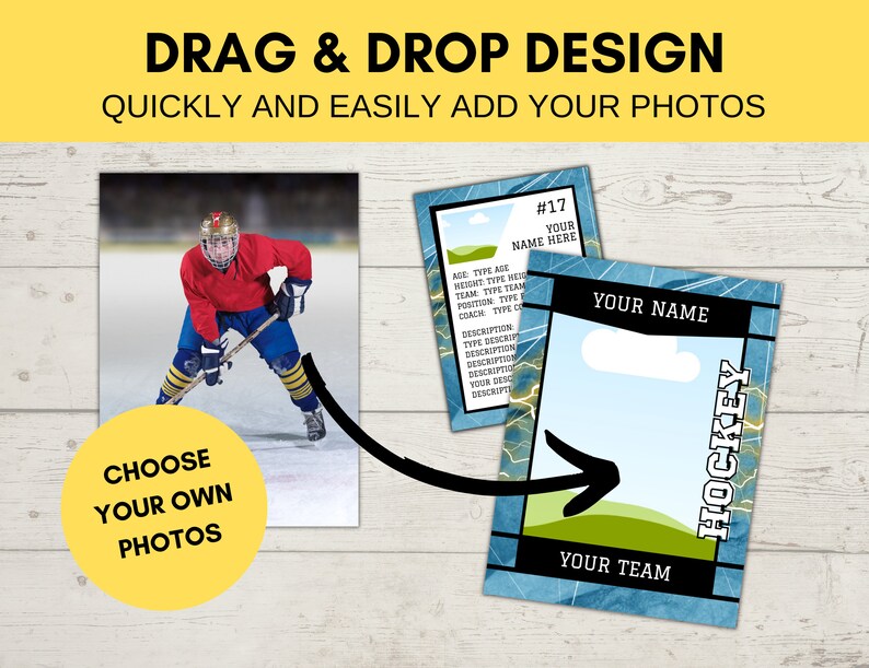 Editable Sports Card Template Custom Hockey Trading Card - Etsy