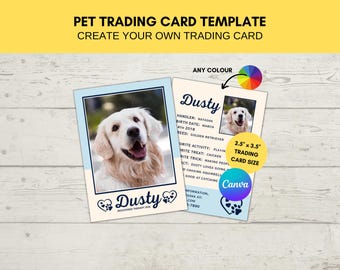 Design Your Own Custom Dog Trading Cards – Fully Editable Canva ...