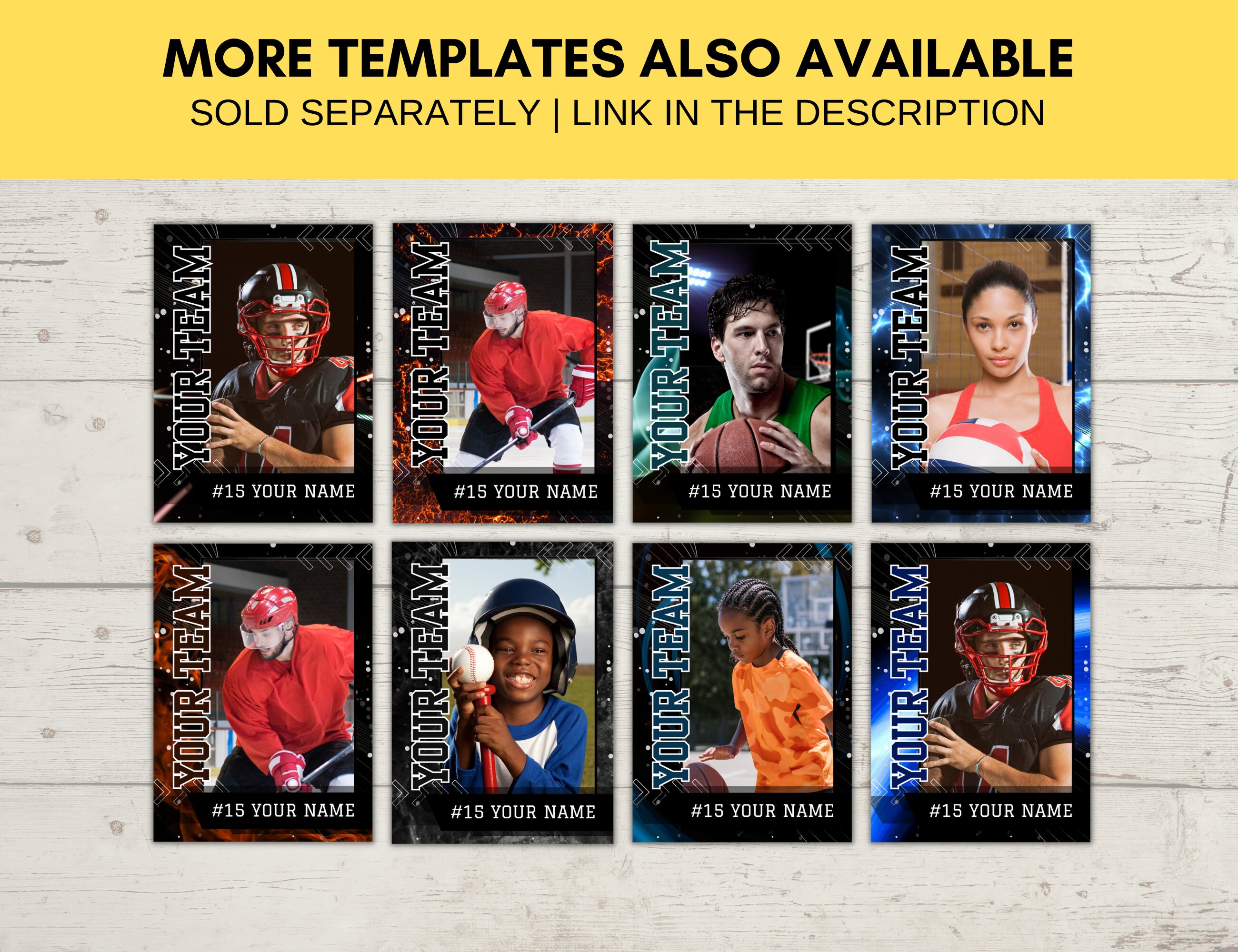 Editable Sports Card Template Custom Hockey Trading Card Printable ...