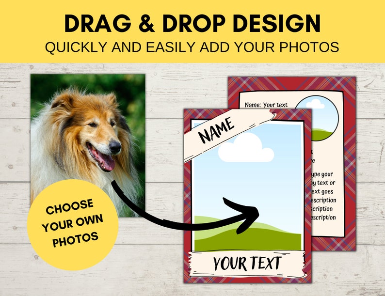 Editable Pet Trading Card Template Custom Trading Card - Etsy