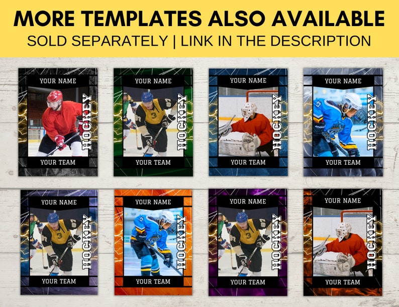 Editable Sports Card Template Custom Hockey Trading Card - Etsy