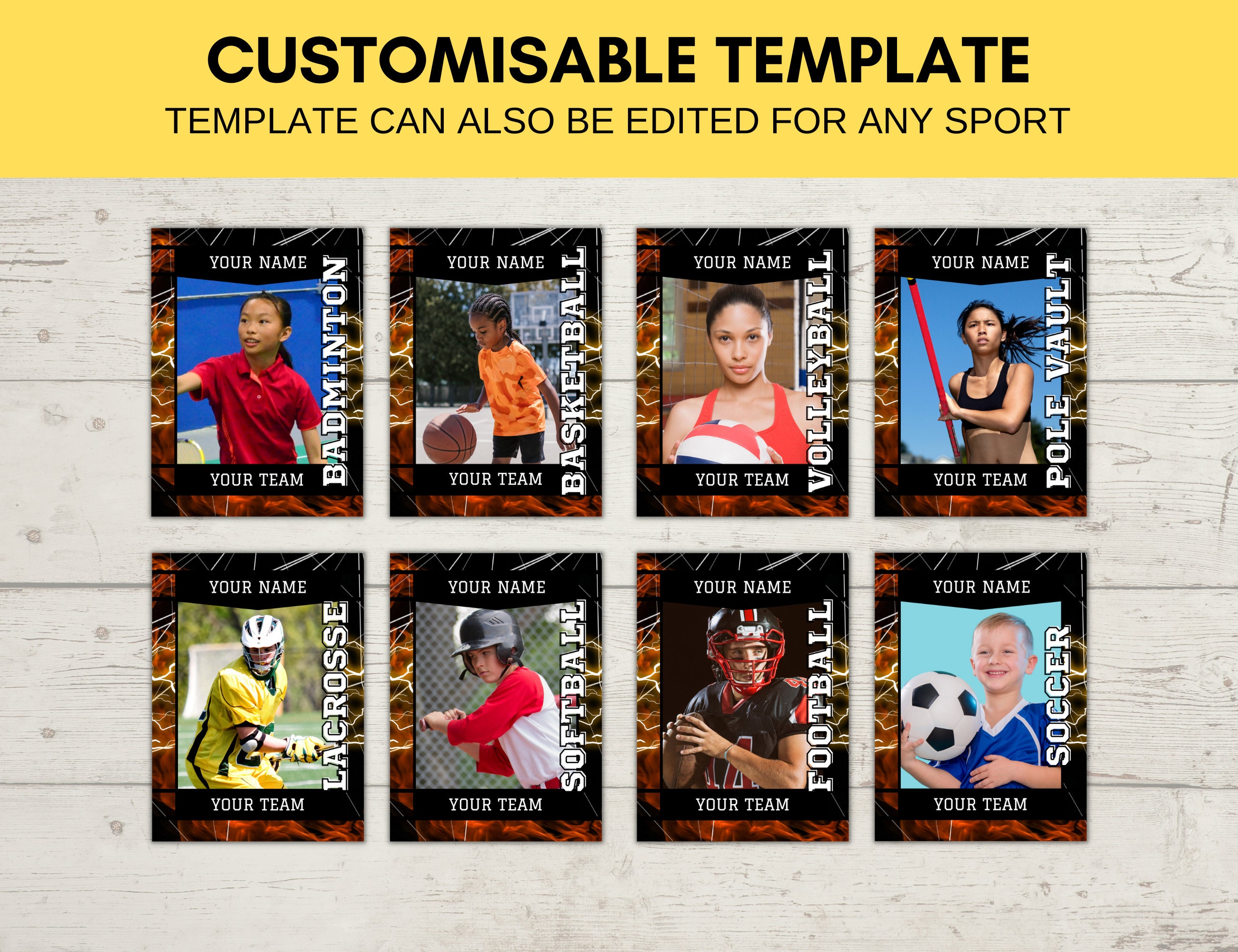 Editable Sports Card Template Custom Hockey Trading Card Printable ...