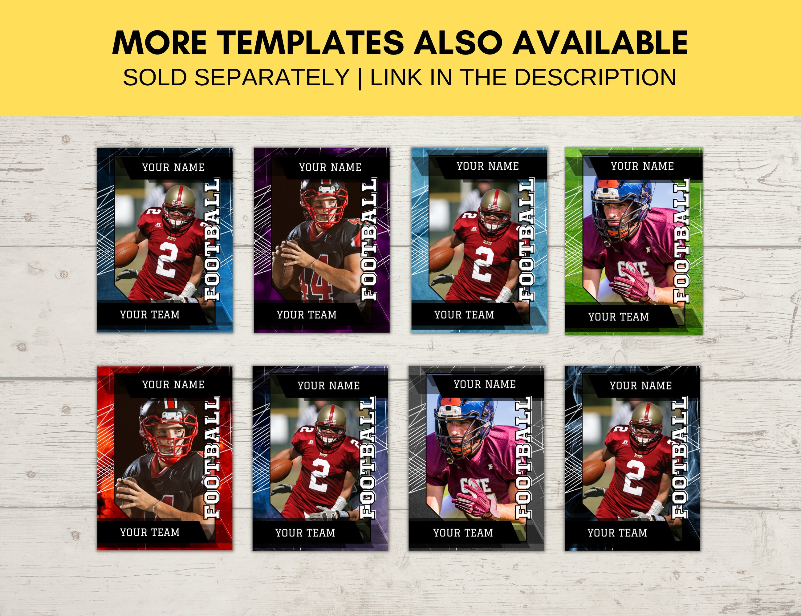 Editable Sports Card Template Custom Football Trading Card Printable ...