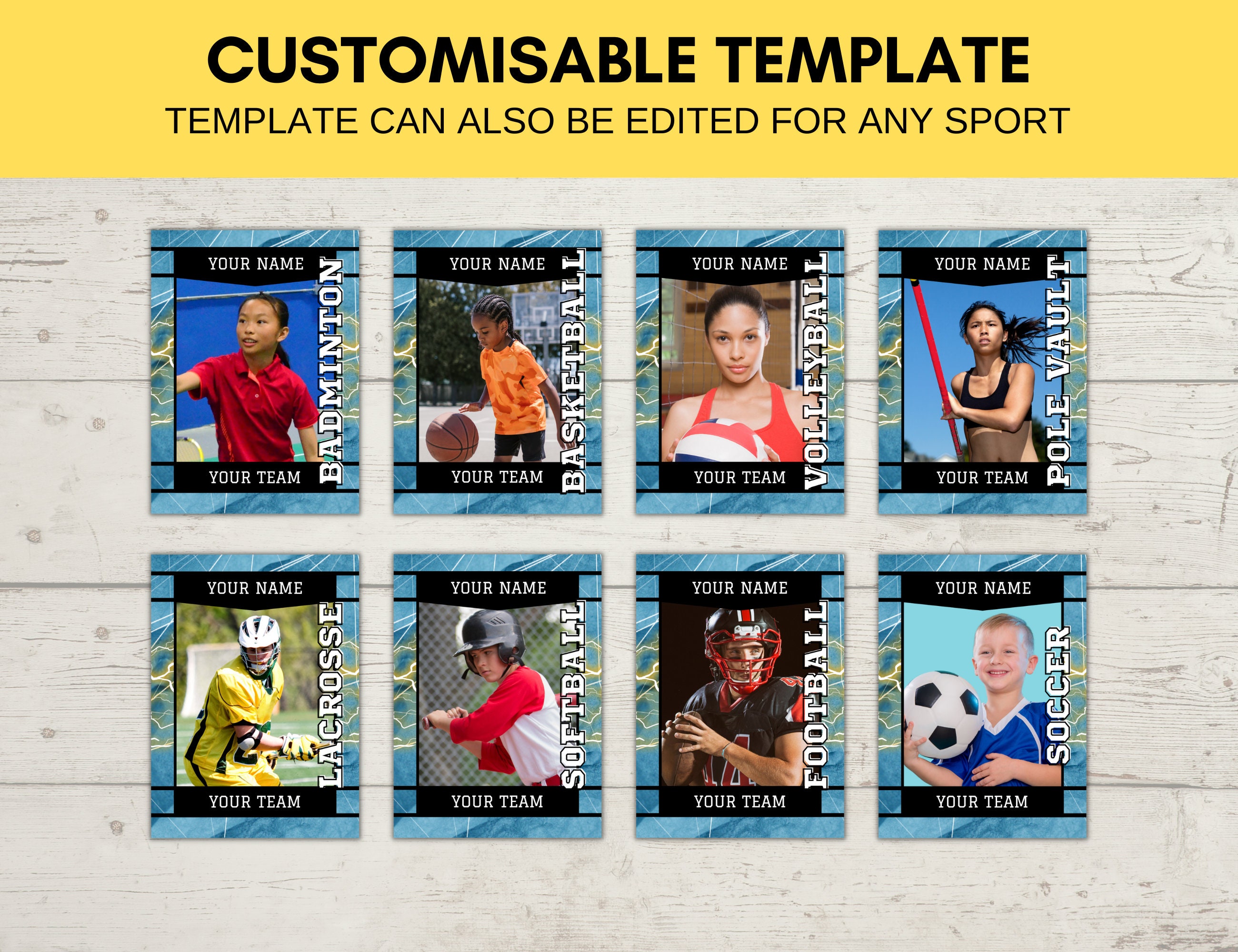 Editable Sports Card Template Custom Hockey Trading Card Printable ...