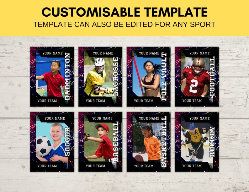 Editable Sports Card Template Custom Football Trading Card Printable ...