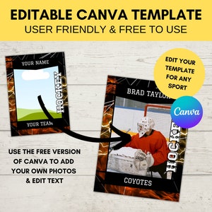 Set of 3 Sport Card Templates | Custom Trading Card Printable | Create ...