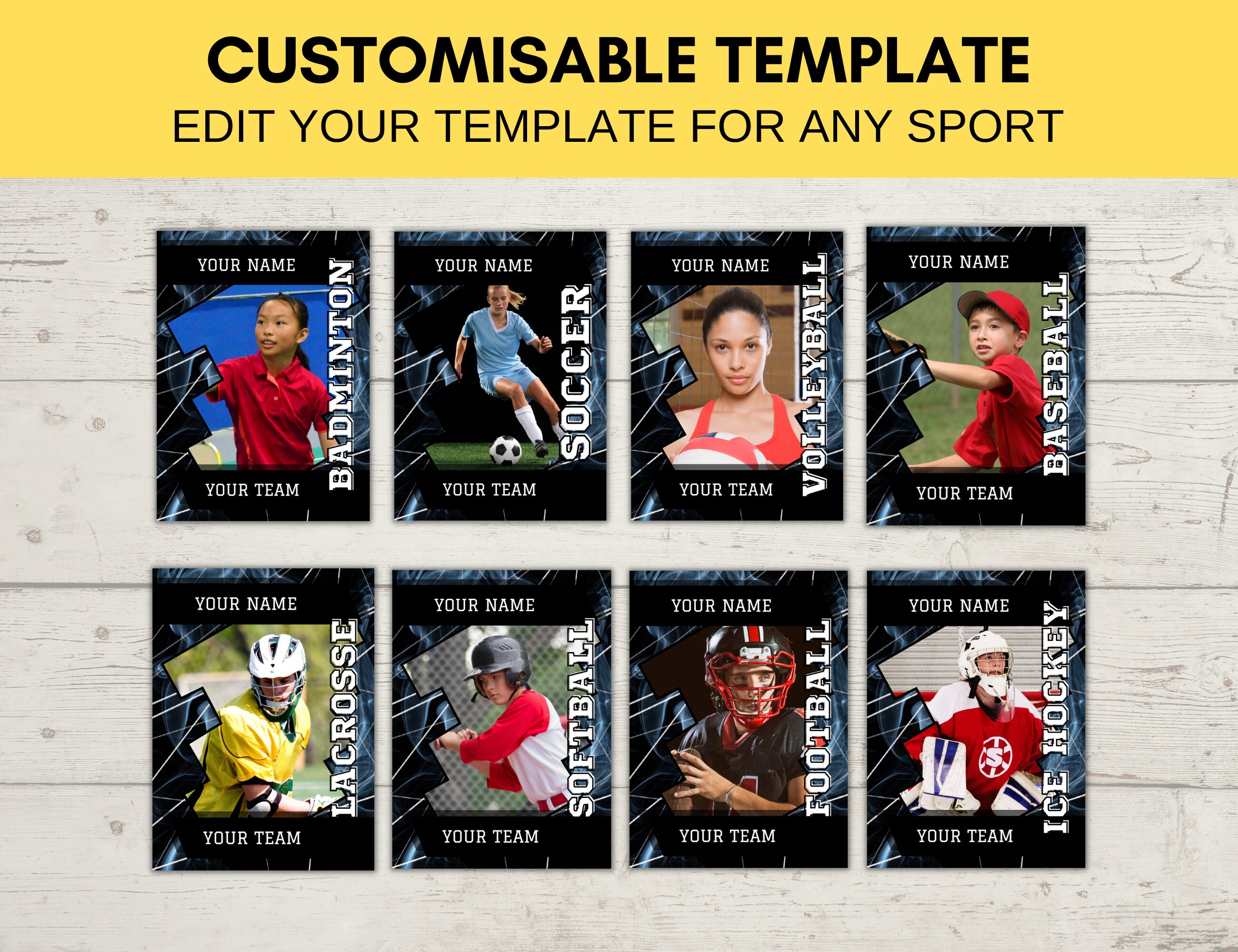 Editable Sport Card Template Custom Basketball Trading Card Printable ...