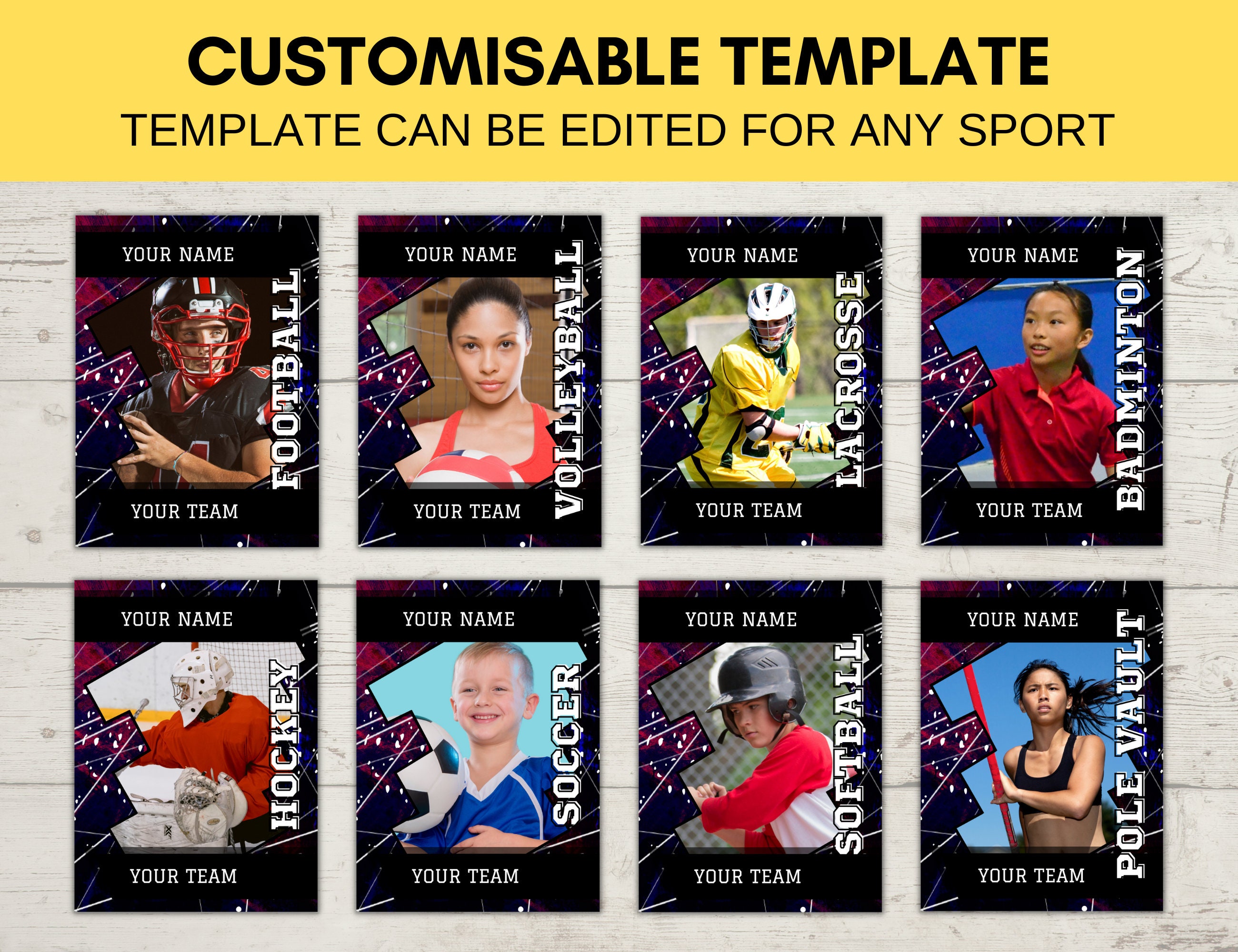 Editable Sport Card Template Custom Basketball Trading Card - Etsy